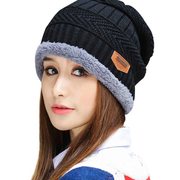 Accessories | Winter Knit Skull Cap Woolen Slouchy Beanie Hat | Poshmark